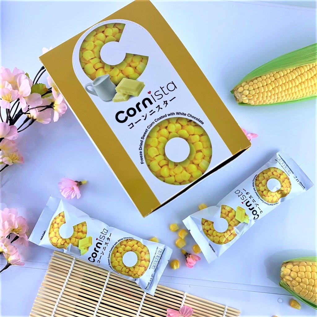 Cornista คอร์นนิสต้า ข้าวโพดหวานอบกรอบเคลือบไวท์ช็อกโกแลต | Shopee Thailand