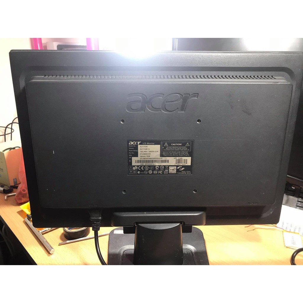 จอคอมพิวเตอร์ 17นิ้ว acer lcd al1716w จอไวด์ 17นิ้ว ใช้งานปกติ มีตำหนิ ...