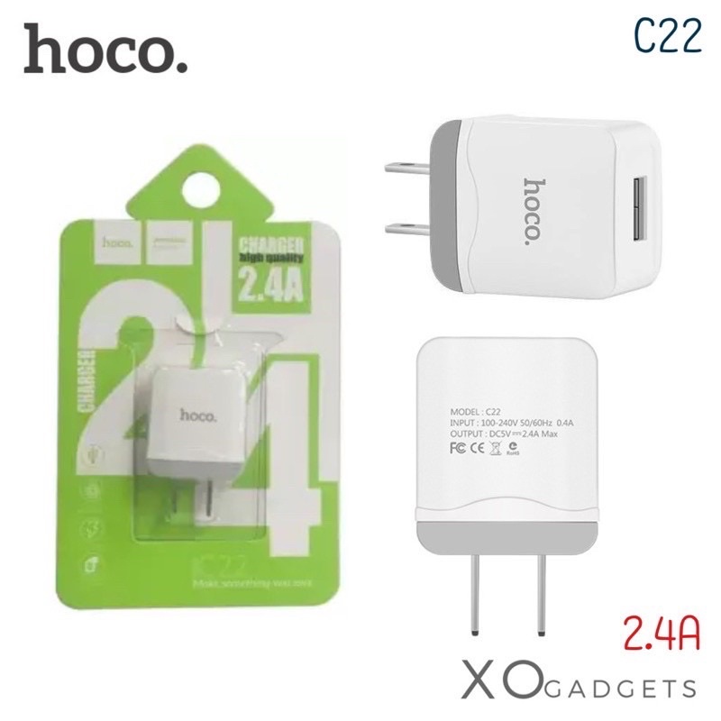 HOCO C22 หัวชาร์จ 2.4A / 1USB Adepter ชาร์จเร็ว QUICK | Shopee Thailand