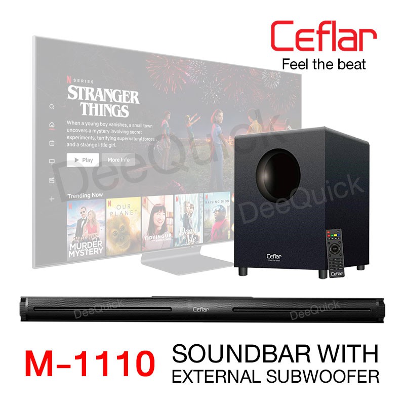 Ceflar M-1110 Soundbar with external subwoofer ลำโพงซาวด์บาร์พร้อมซัพวูฟเฟอร์ | Shopee Thailand