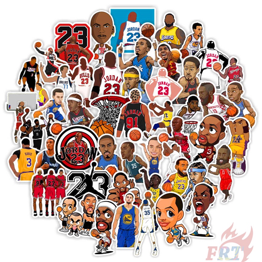 NBA Superstar Mixed Sports Series 04 สติ๊กเกอร์ 50Pcs/Set James Curry ...