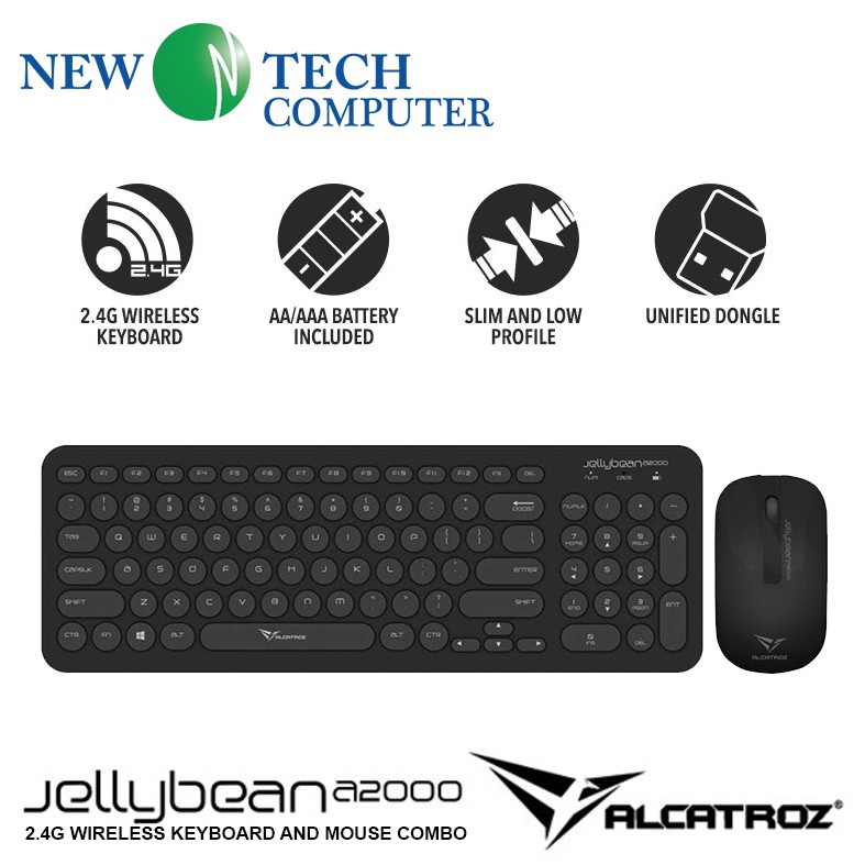 คีย์บอร์ดและเมาส์ไร้สาย Alcatroz Jellybean A2000 | Shopee Thailand