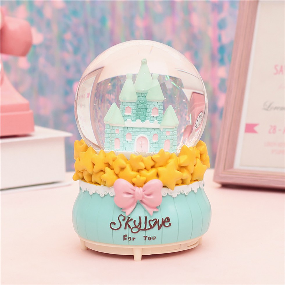 Snowball Music box กล่องดนตรีหิมะ คริสตัลบอล มีเสียงดนตรี แถมฟรี! ถ่าน ...