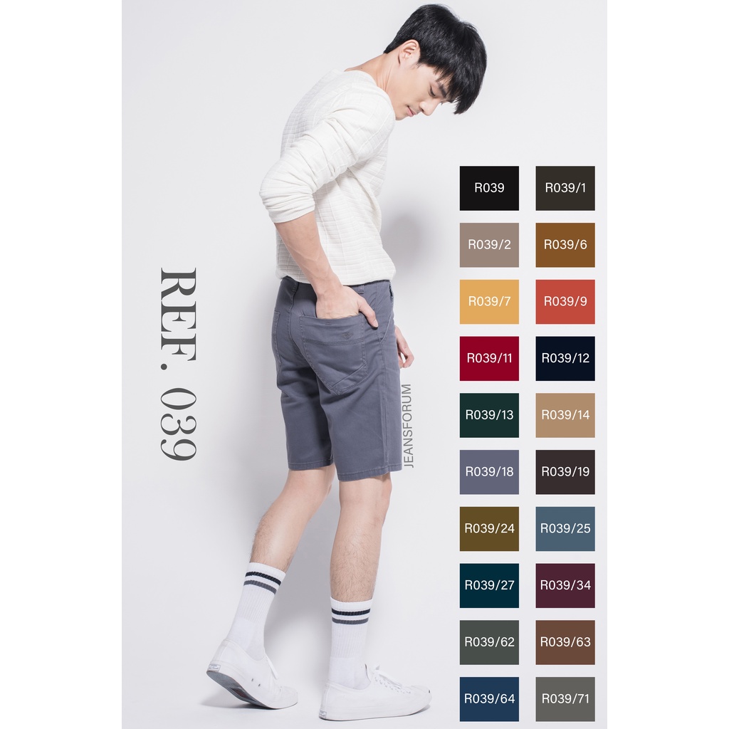 R039 ขาสั้นผู้ชายผ้าสี 100% 𝑪𝑶𝑻𝑻𝑶𝑵 มีมากกว่า20สี | Shopee Thailand