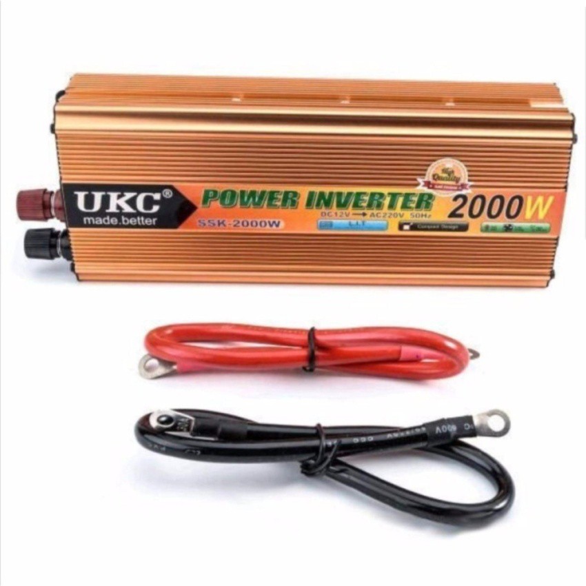 UKC Power Inverter 2000W with Charger 12V DC to 220V AC Output | Shopee Thailand