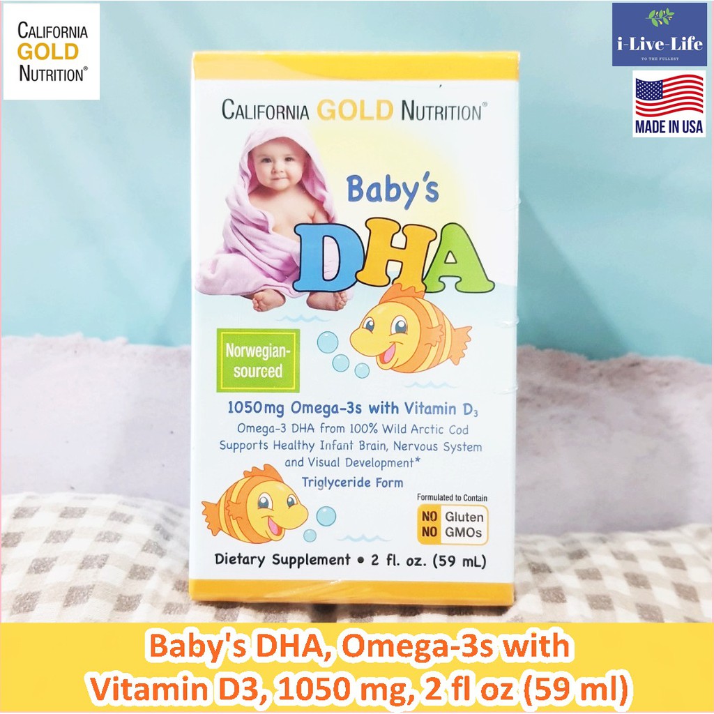 ดีเอชเอ สูตรน้ำ สำหรับเด็กทารก Baby's DHA, Omega-3s with Vitamin D3 ...