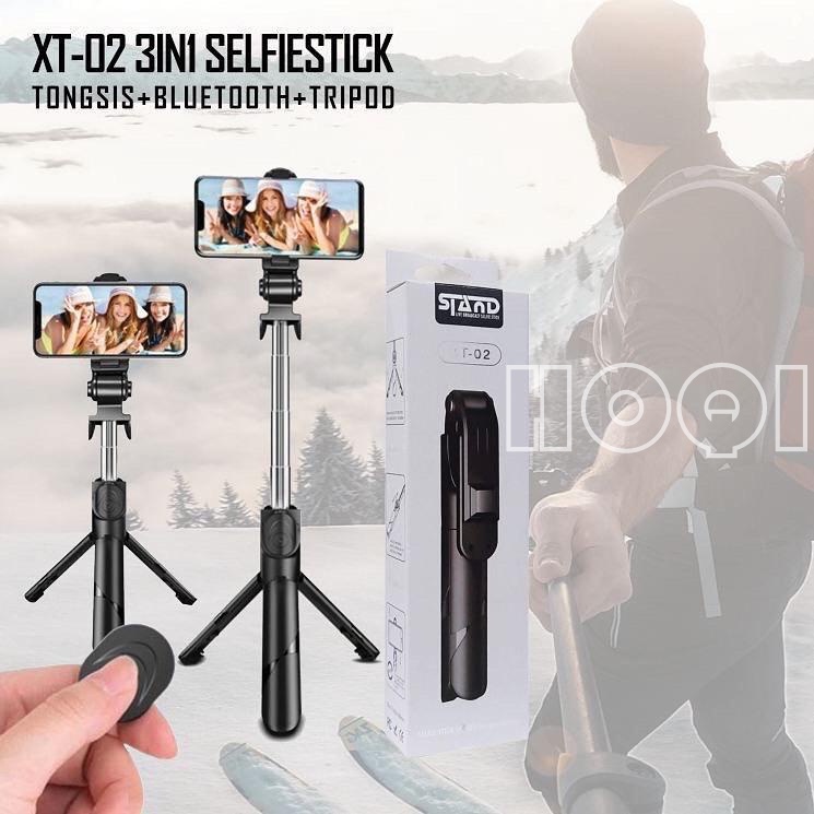 XT02 ไม้เซลฟี่บลูทูธ ไม้เซลฟี่พร้อมรีโมท ไม้เซลฟี่หมุนได้ 360 องศา ไม้เซลฟี่แบบไร้สาย น้ำหนักเบา ...
