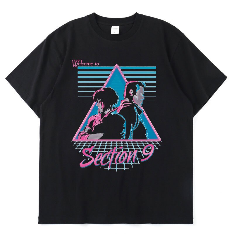 เสื้อผ้าผชเสื้อยืดแขนสั้น ผ้าฝ้าย พิมพ์ลายอนิเมะ Ghost In The Shell ...