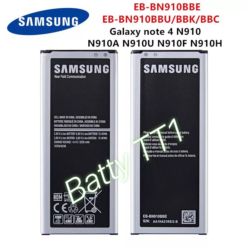 แบตเตอรี่ Samsung Galaxy Note 4 EB-BN910BBE 3220mAh ประกัน 3 เดือน แท้100% | Shopee Thailand