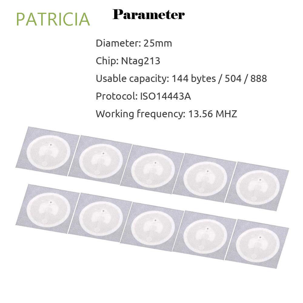 PATRICIA 10pcs Ntag213 TAG Ultralight Tags NFC Sticker ISO 14443A 13 ...