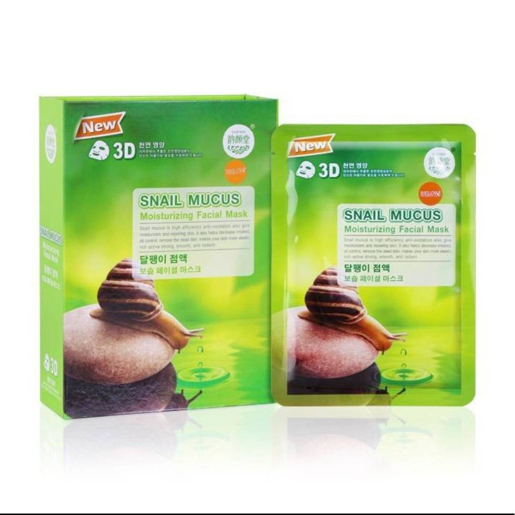 #1กล่อง(10ชิ้น)90บาท#SNAIL MUCUS MASK มาร์คหน้า3D แบบแผ่น บีลอฟ ของแท้ ...
