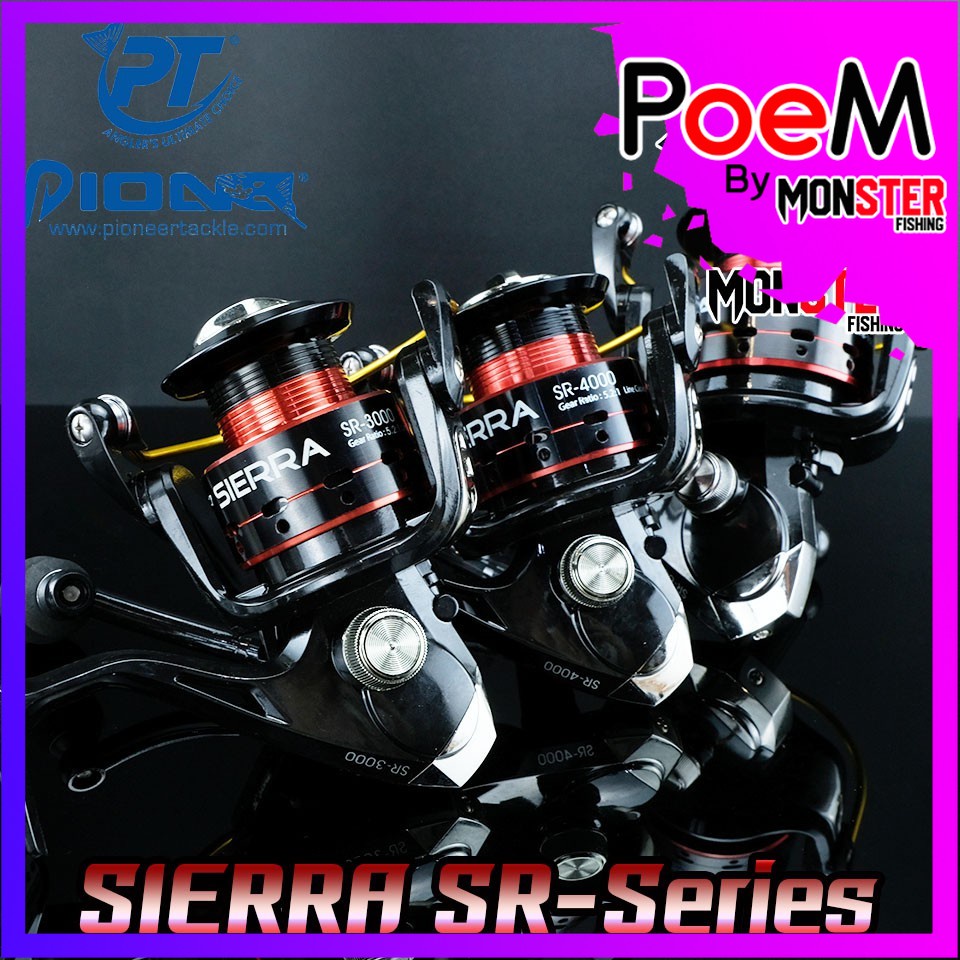 รอกสปินนิ่ง ไพโอเนียร์ PIONEER SIERRA SR-3000/4000/6000 (BLACK RED) | Shopee Thailand