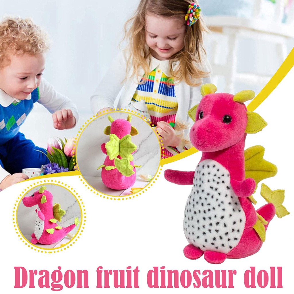 New Dragon Fruit Macaroon Plush Plush Doll Pitaya Dinosaur Toy Doll ...