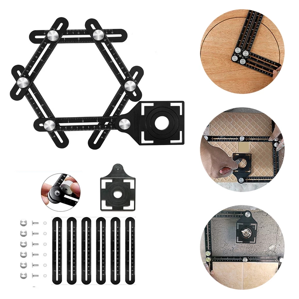 ไม้บรรทัดวัดฉาก จับฉาก อัจฉริยะ Adjustable 6-sides Angle Ruler | Shopee ...