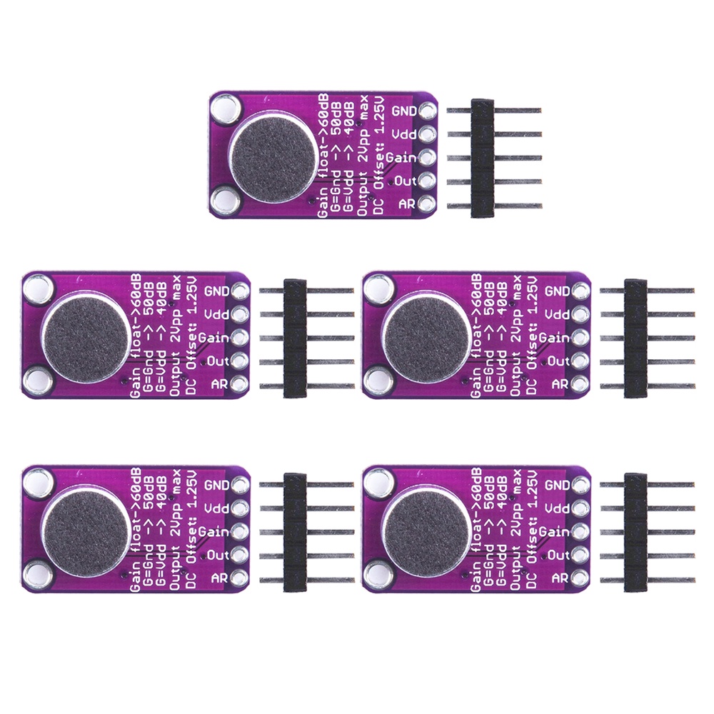 5 PCS MAX9814 Microphone AGC Amplifier Board Module Auto Gain Control ...