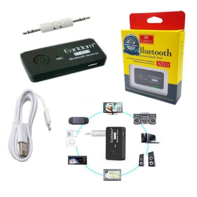 Earldom M12 Bluetooth headset to listen to music in a car 100% Earldom black | Shopee Thailand