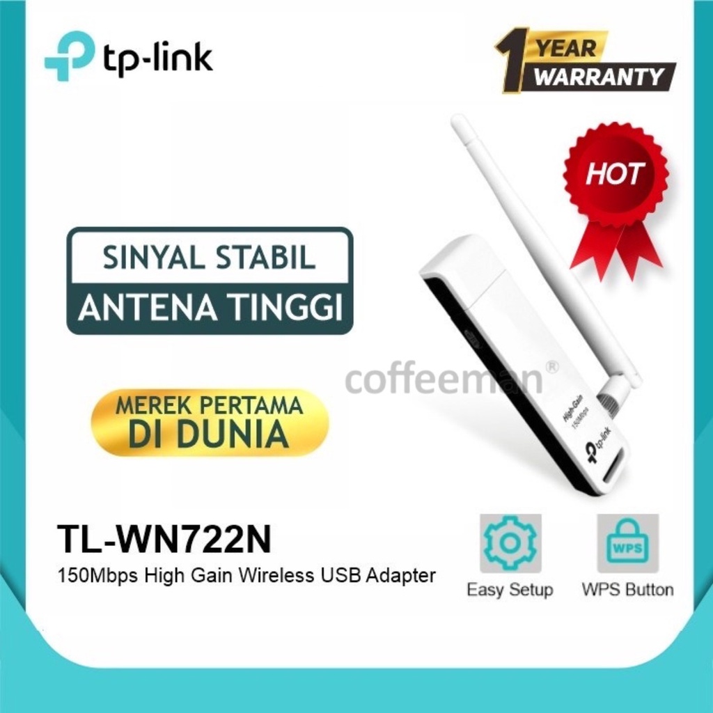 Tp-link TL-WN722N อะแดปเตอร์ USB ไร้สาย 150Mbps WN722N 722N | Shopee ...
