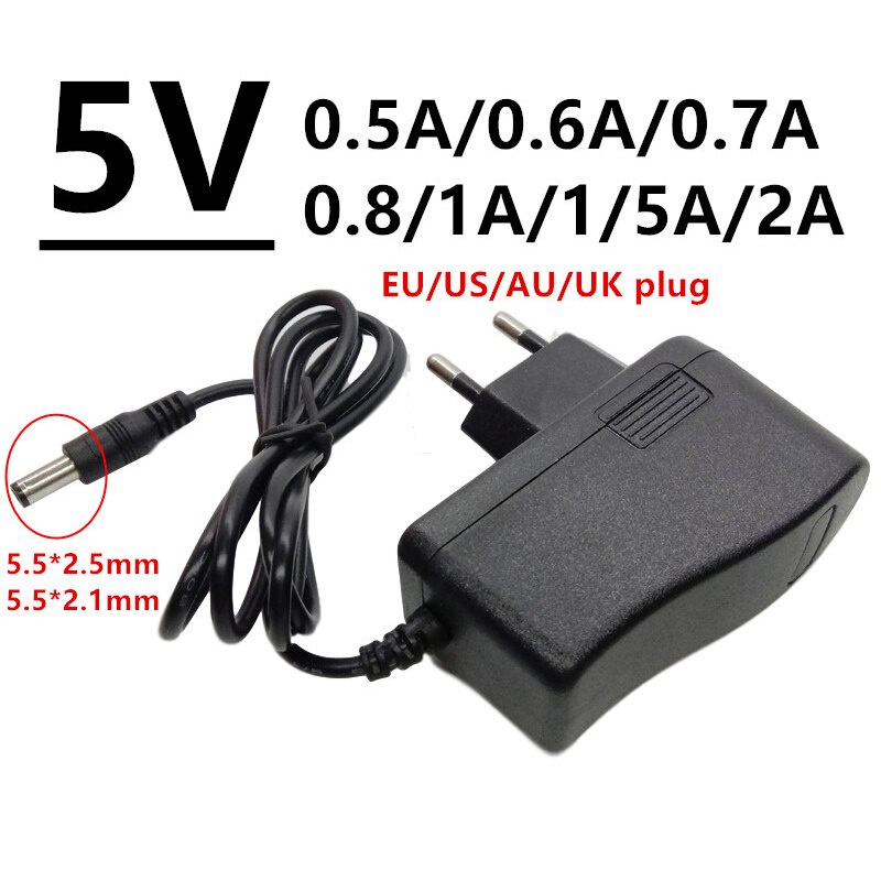 อะแดปเตอร์แปลงพาวเวอร์ซัพพลาย 5V AC DC AC เป็น DC 5 โวลต์ 0.5A 0.6A 0 ...