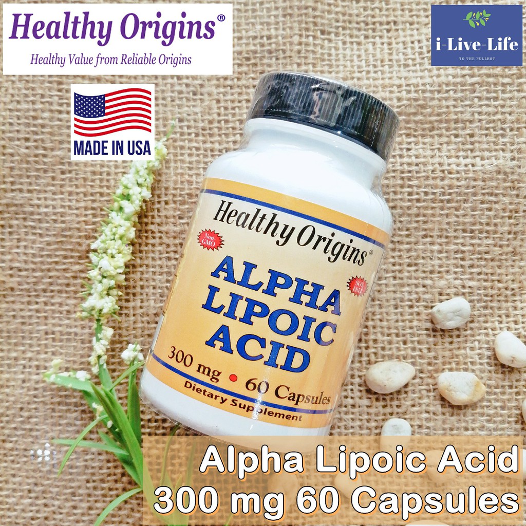 กรดอัลฟาไลโปอิก Alpha Lipoic Acid 300 mg 60 Capsules - Healthy Origins ...