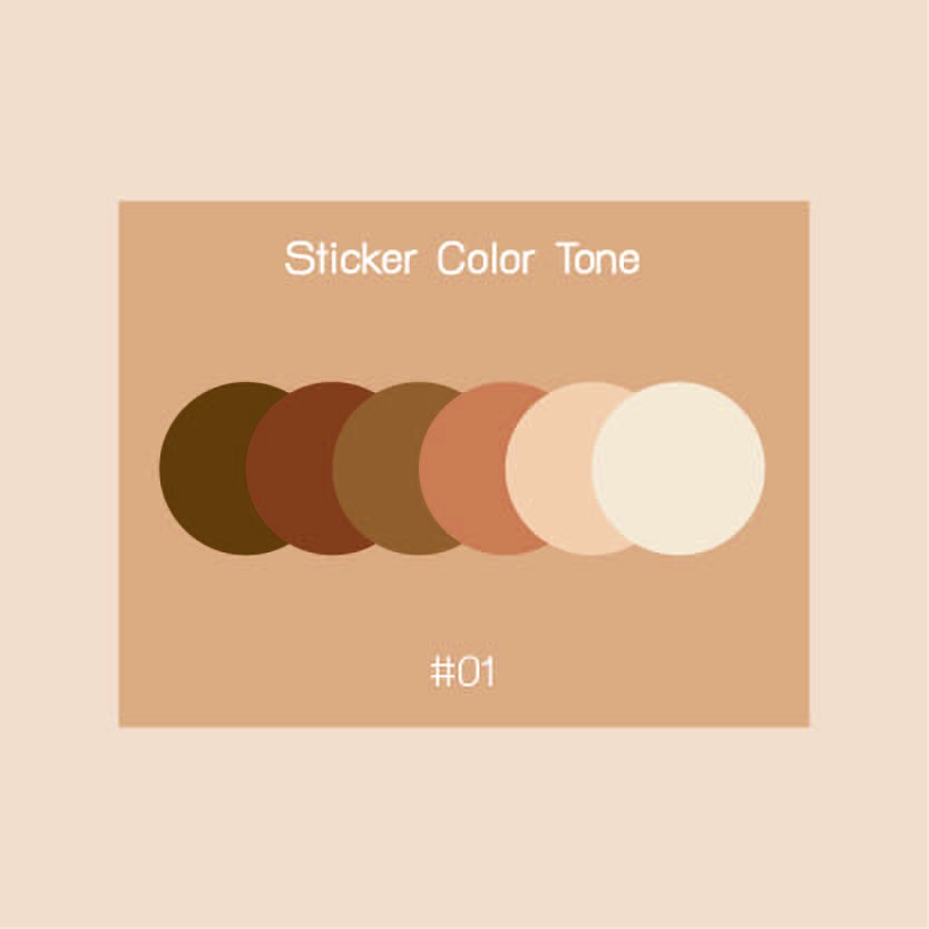 color tone sticker เซ็ทสติ๊กเกอร์ 6 ดวง สติ๊กเกอร์โทนสี / Circle ...