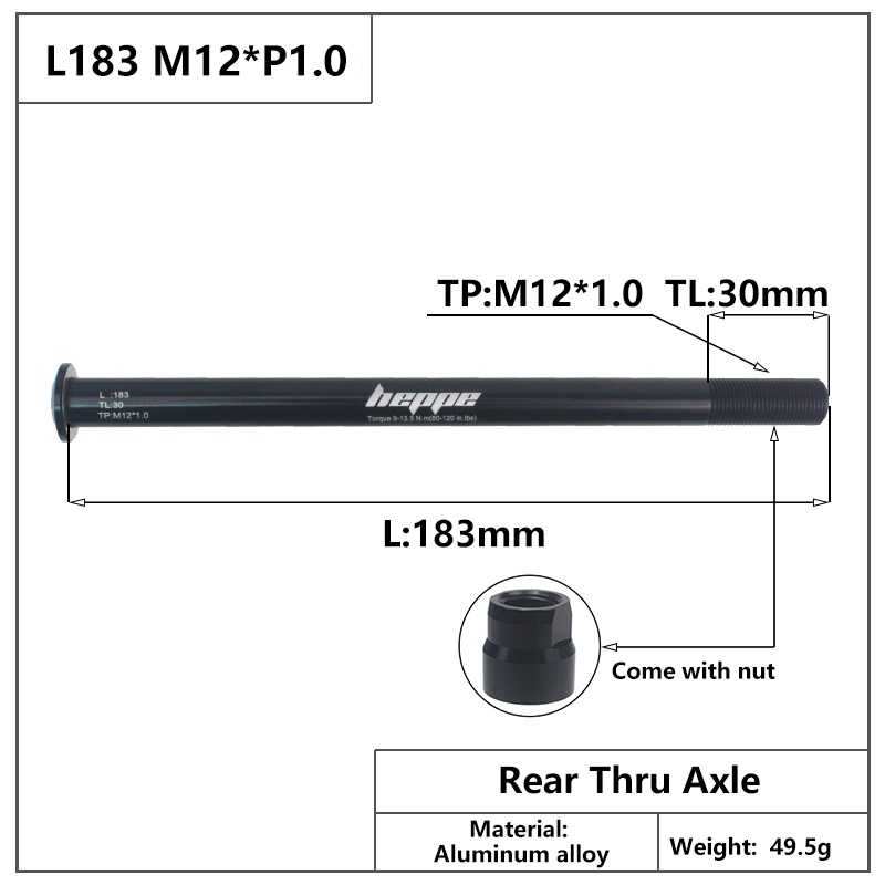 Heppe แกนล้อหน้า หลัง 12x100 12x110 12x142 12x148 M12xP1.0 P1.5 P1.75 สําหรับจักรยานเสือภูเขา ...