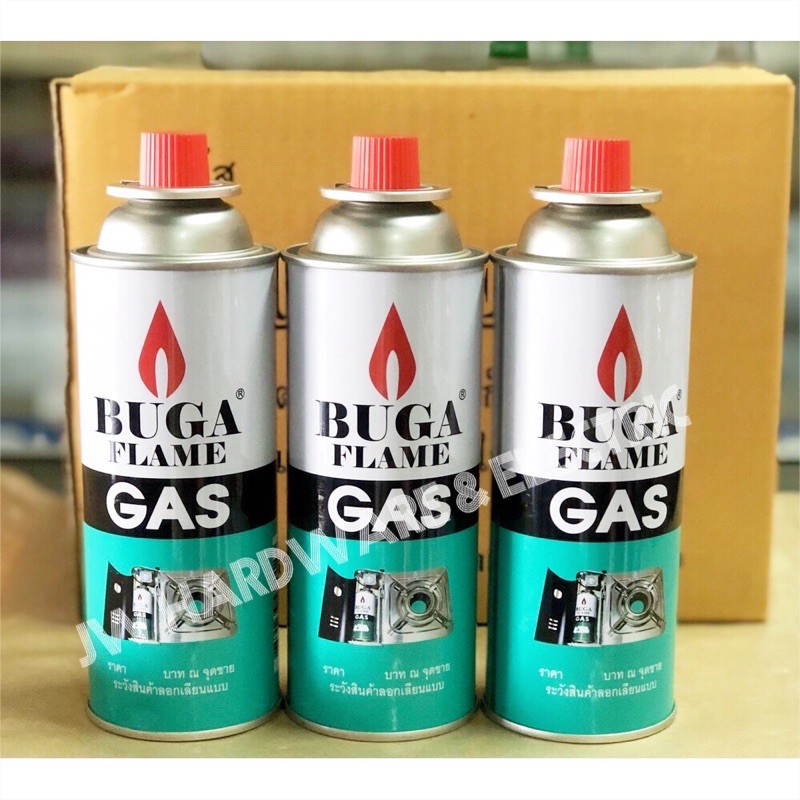 BUGA GAS ฝาจุกแดง (แพ็ค 3 กระป๋อง) แก๊สกระป๋อง ใหญ่375ml # รุ่นใช้กับ ...