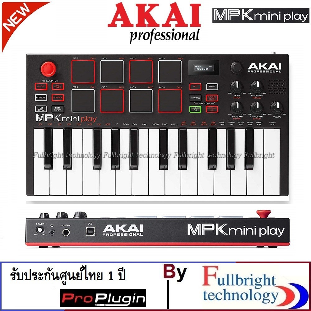 Akai Professional MPK Mini Play Standalone Mini Keyboard รับประกันศูนย์ไทย 1 ปี | Shopee Thailand