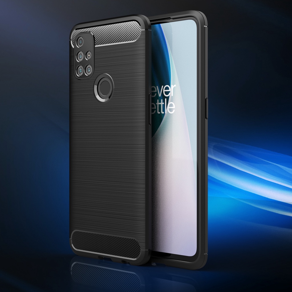 OnePlus Nord N10 5G Soft กันกระแทก TPU กรณีคาร์บอนไฟเบอร์ Texture Shock ...