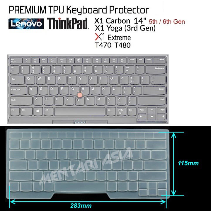 ตัวป้องกันคีย์บอร์ด Lenovo THINKPAD X1 CARBON - PREMIUM Clear | Shopee ...