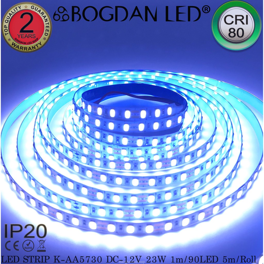 LED STRIP K-AA5730-90-10000K DC-12V 23W/1M IP20 ยี่ห้อBOGDAN LED แอลอี ...