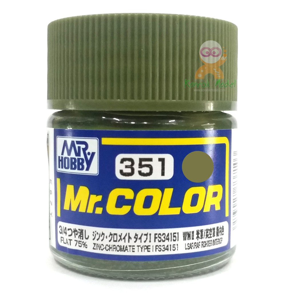 สีสูตรทินเนอร์ Mr.hobby Mr.color C351 ZINC CHROMATE TYPE FS34151 (FLAT ...