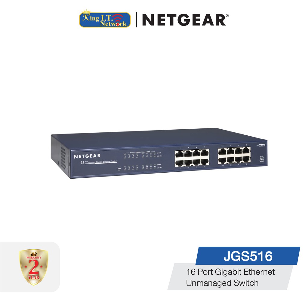 NETGEAR (JGS516) 16-Port Gigabit Ethernet Unmanaged Switch | Shopee ...