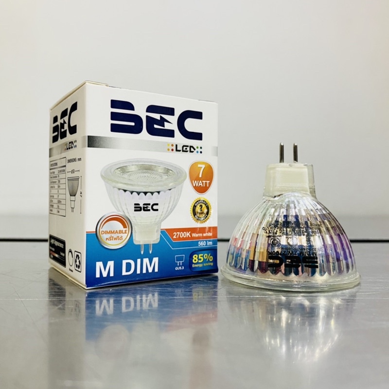 BEC หลอด LED MR16 Dimmable 7W 2700K รุ่น M DIM หรี่ไฟได้ | Shopee Thailand