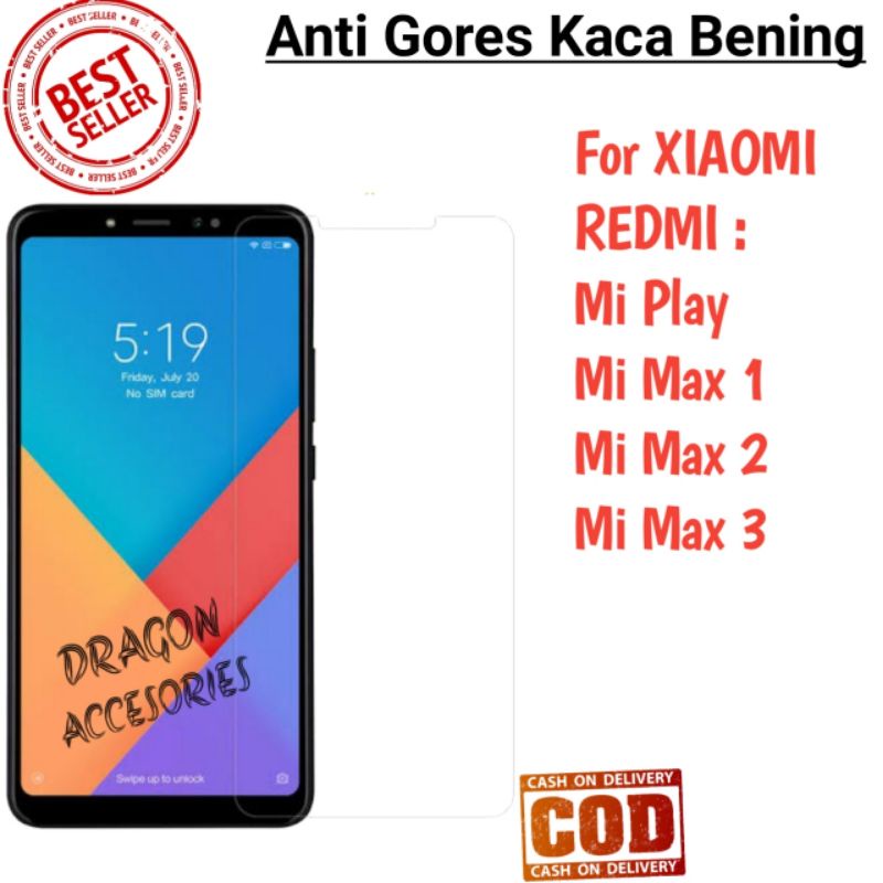 Xiaomi Redmi Mi Play Mi Max 1 2 3 Anti-Scratch กระจกใสกระจกนิรภัย ...