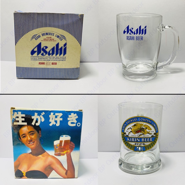 🇯🇵แก้วญี่ปุ่น Mug. ASAHI. KIRIN🇯🇵 งานสกรีน Box set | Shopee Thailand