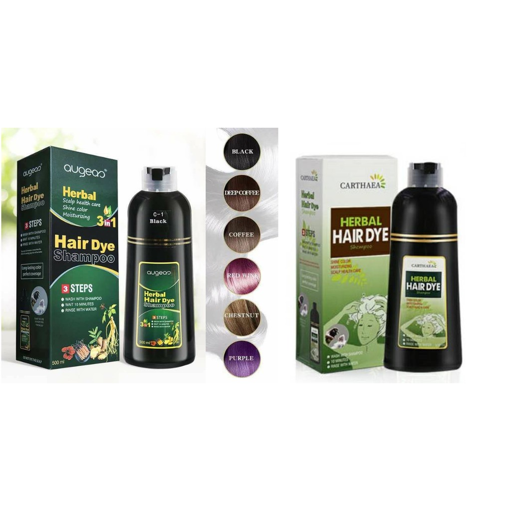 แชมพูปิดผมขาว Augeas/Carthaea 500ml แชมพูเปลี่ยนสีผม สมุนไพรปิดผมขาว ...