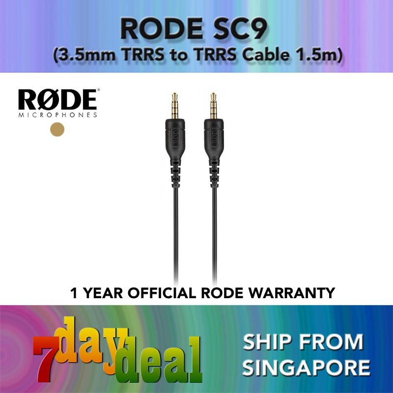 สาย Rode SC9 3.5 มม. TRRS เป็น TRRS (1.5 ม.) | Shopee Thailand