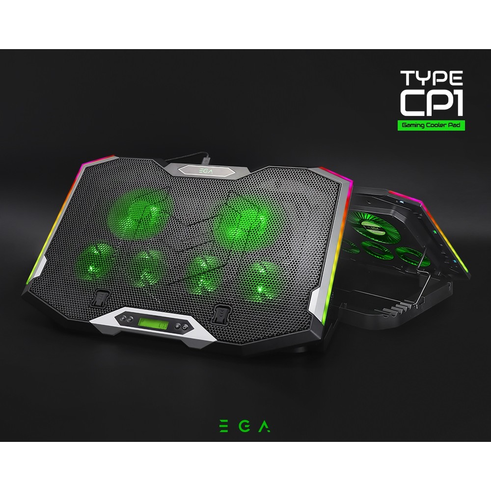 พัดลมโน๊ตบุ๊ค EGA Gaming Cooler Pad TYPE CP1 พัดลม6ตัว ปรับระดับความเร็วพัดลมได้ | Shopee Thailand