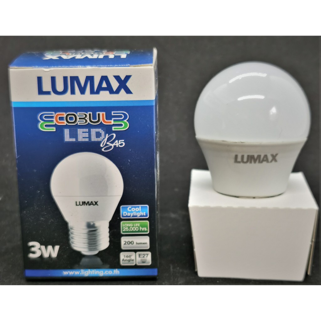 Lumax หลอดไฟ LED(หลอดปิงปอง) (E27) แสงสีขาว(Day Light)ขนาด 3 W | Shopee Thailand