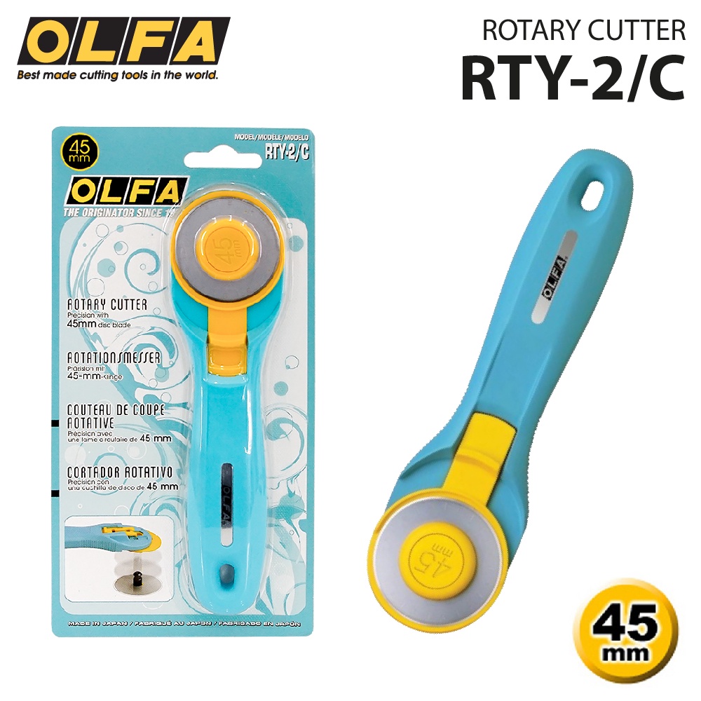 คัตเตอร์โรตารี่ มีดคัตเตอร์ตัดผ้า / ตัดหนัง 45 mm. OLFA รุ่น RTY-2/C / อะไหล่ใบมีด RB45 [S24 ...