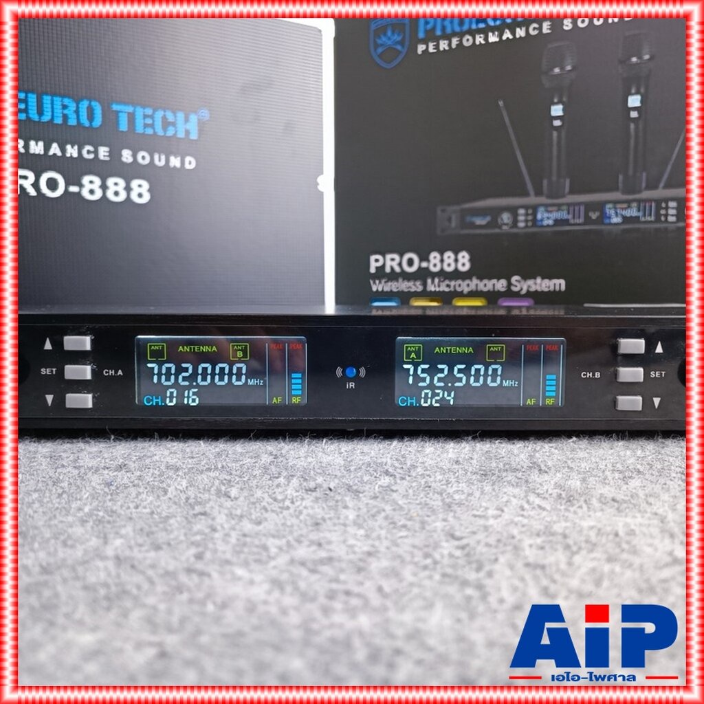 แถมกระเป๋า PROEUROTECH PRO-888 ไมค์ลอยคู่ ไมค์โครโฟนไร้สาย ปรับความถี่ ...
