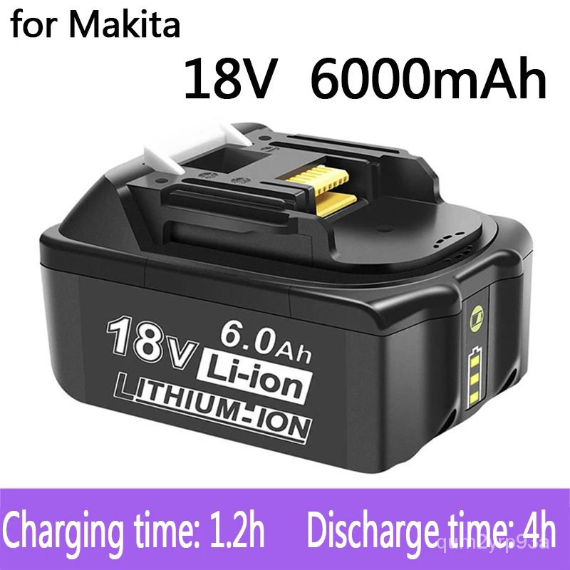 100% Original สำหรับ Makita 18V 6000Mah แบบชาร์จไฟได้เครื่องมือแบตเตอรี่ LED Li-Ion เปลี่ยน LXT ...