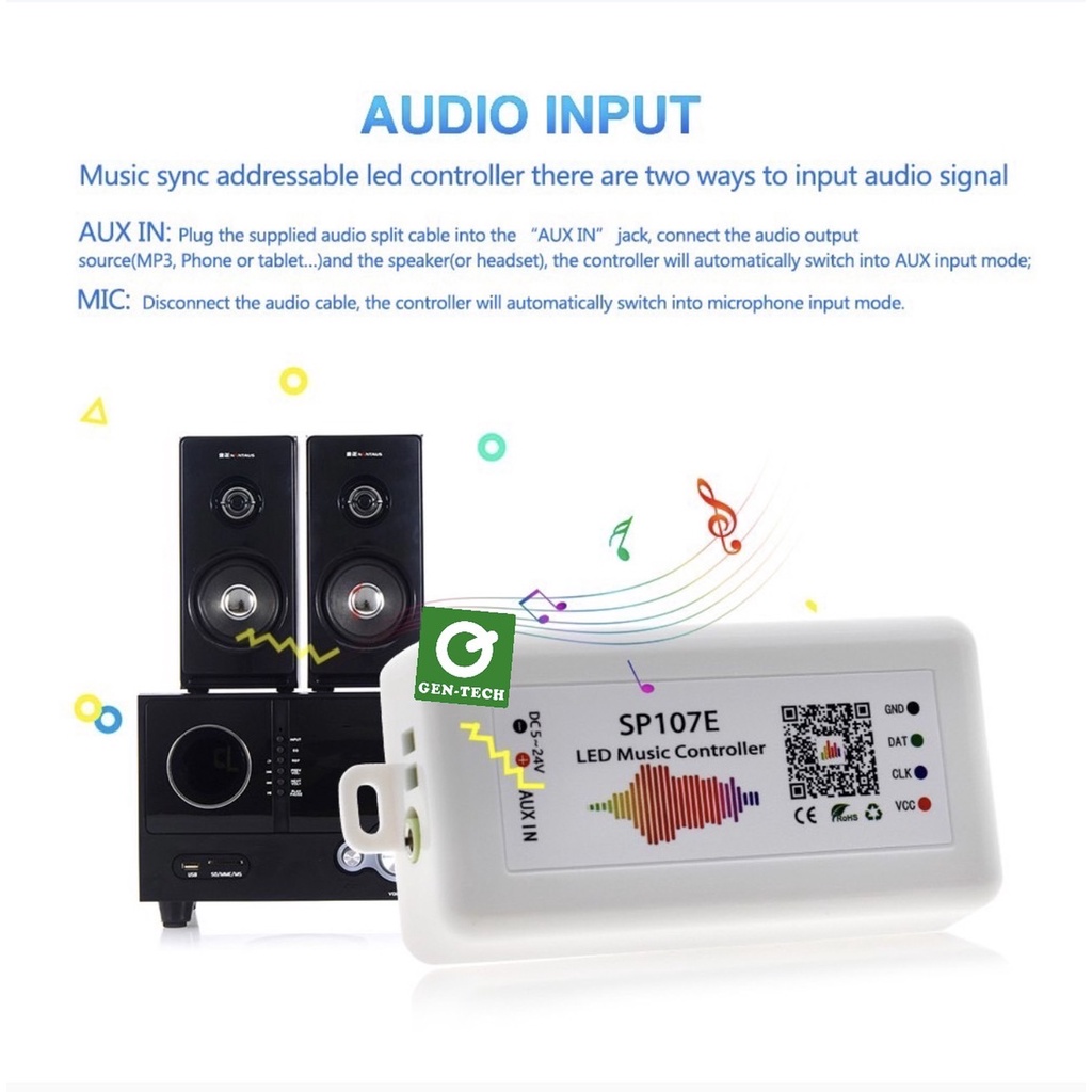 สินค้าพร้อมส่ง!!ตัวควบคุมไฟรุ่น Sp107E Dc5V - 24 V สายไฟ Led ควบคุมด้วย ...