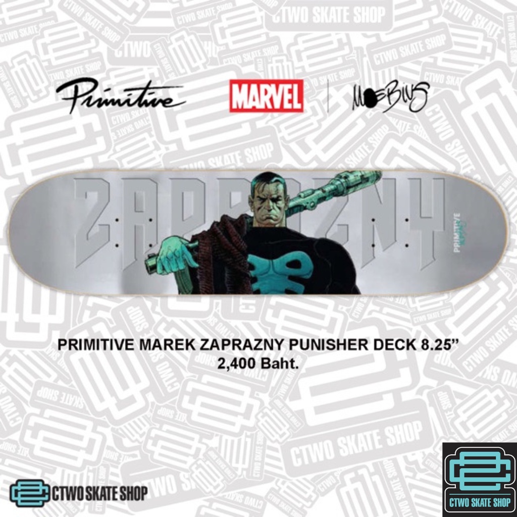 PRIMITIVE X MARVEL X MOEBIUS MAREK ZAPRAZNY PUNISHER DECK 8.25 ...