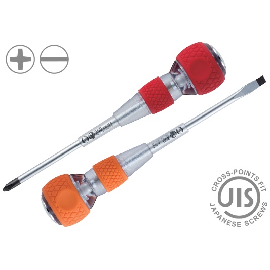 VESSEL รุ่นNo.250 (ด้ามใส) ไขควงงานไฟฟ้าตอกได้มีเซรามิคบอลกันไฟสวยงามทน ...