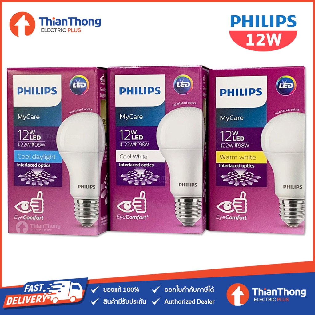 Philips หลอดไฟ LED Bulb MyCare 12W E27 | Shopee Thailand