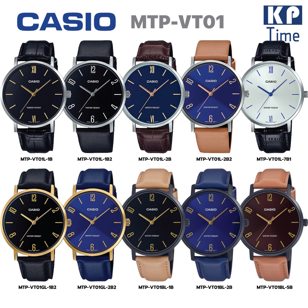Casio นาฬิกาข้อมือผู้ชาย สายหนัง รุ่น MTP-VT01 ของแท้ประกันศูนย์ CMG ...