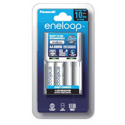 Eneloop Panasonic Charger เครื่องชาร์จแบตเตอรี่ With Aa X 2 Pcs รุ่น K