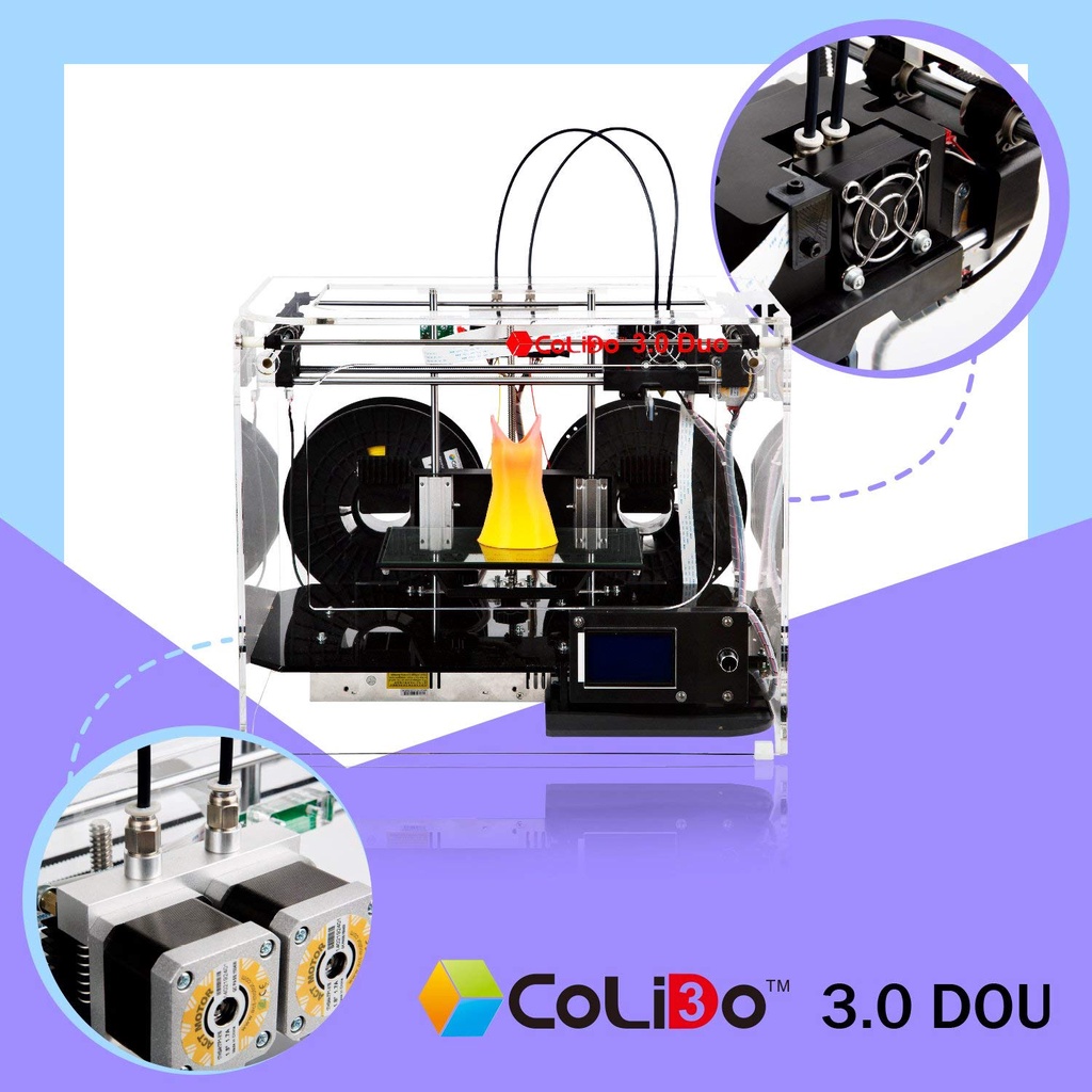 Print rite Colido 3D เครื่องพิมพ์ 3 มิติ แบบ FDM รุ่น 3.0 Duo WIFI (สี ...