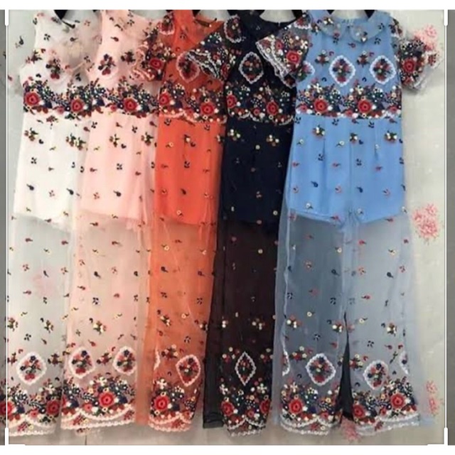 จั้ม bo rich ta งานปักทั้งชุด ไซส์M | Shopee Thailand